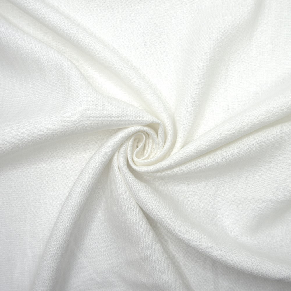 Heavy Washed Linen Twill - White - Gala Fabrics